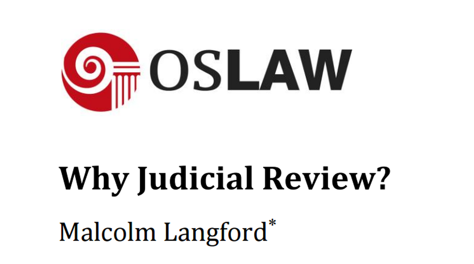 Why Judicial Review?