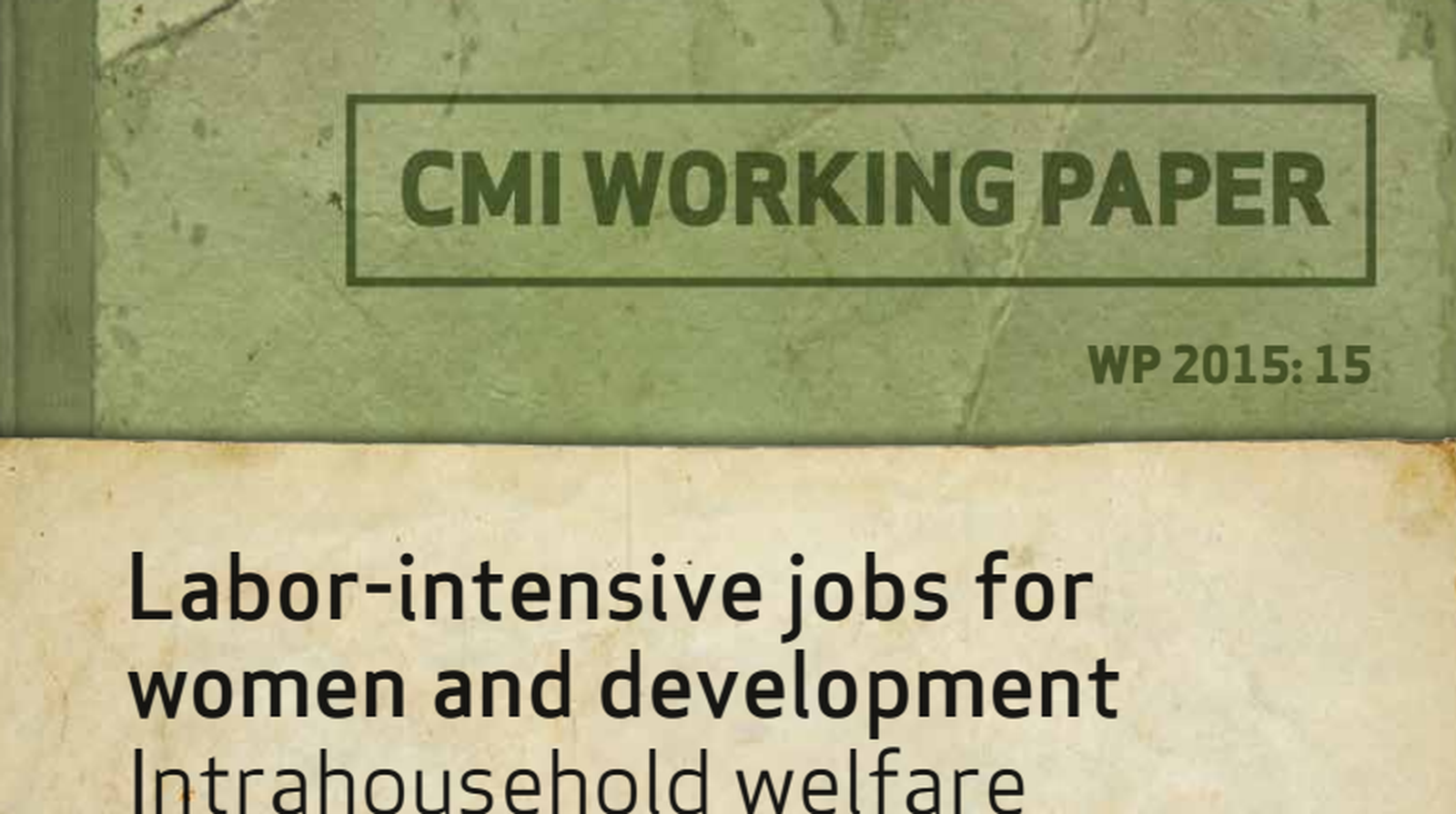 Labor-intensive jobs for women and development: Intrahousehold welfare ...