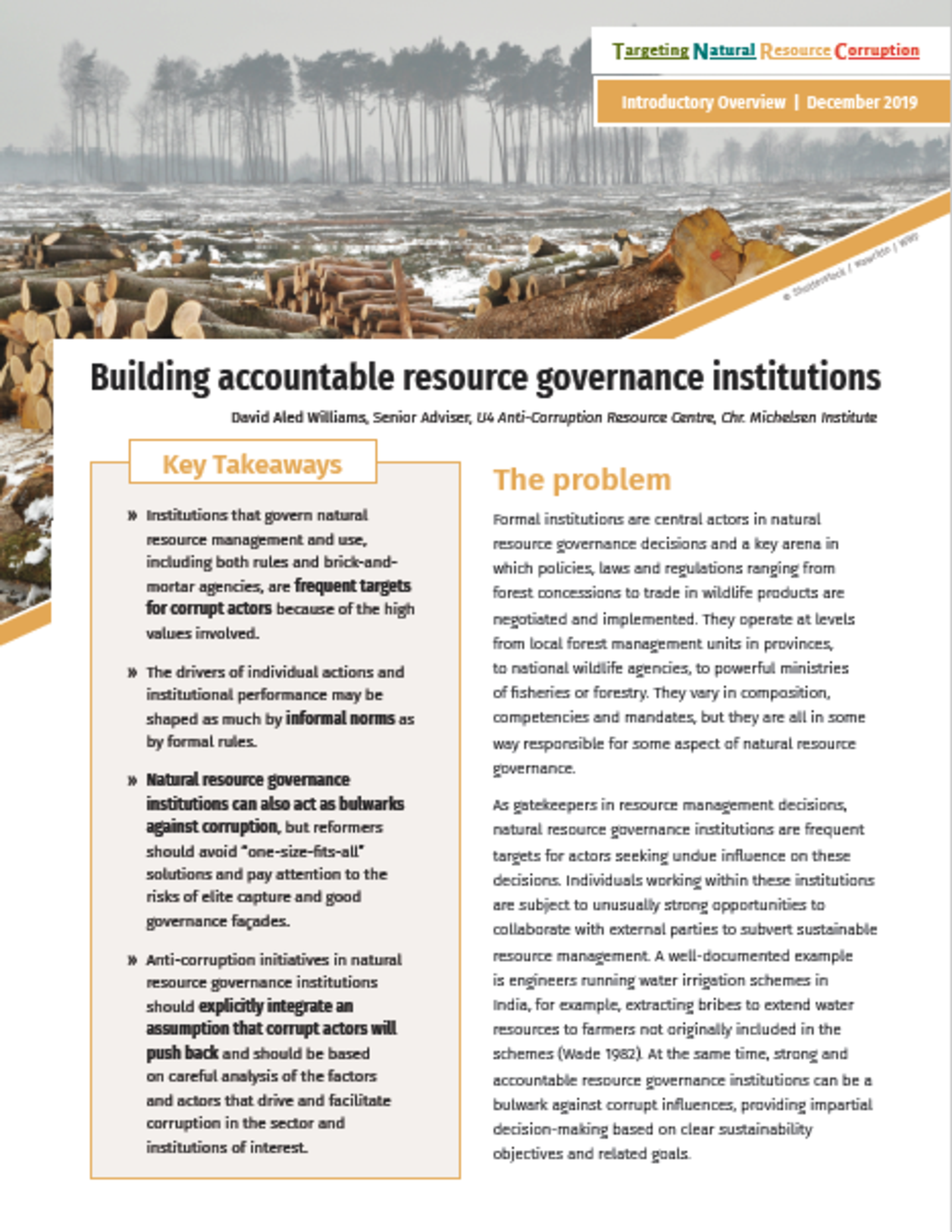 Building accountable resource governance institutions