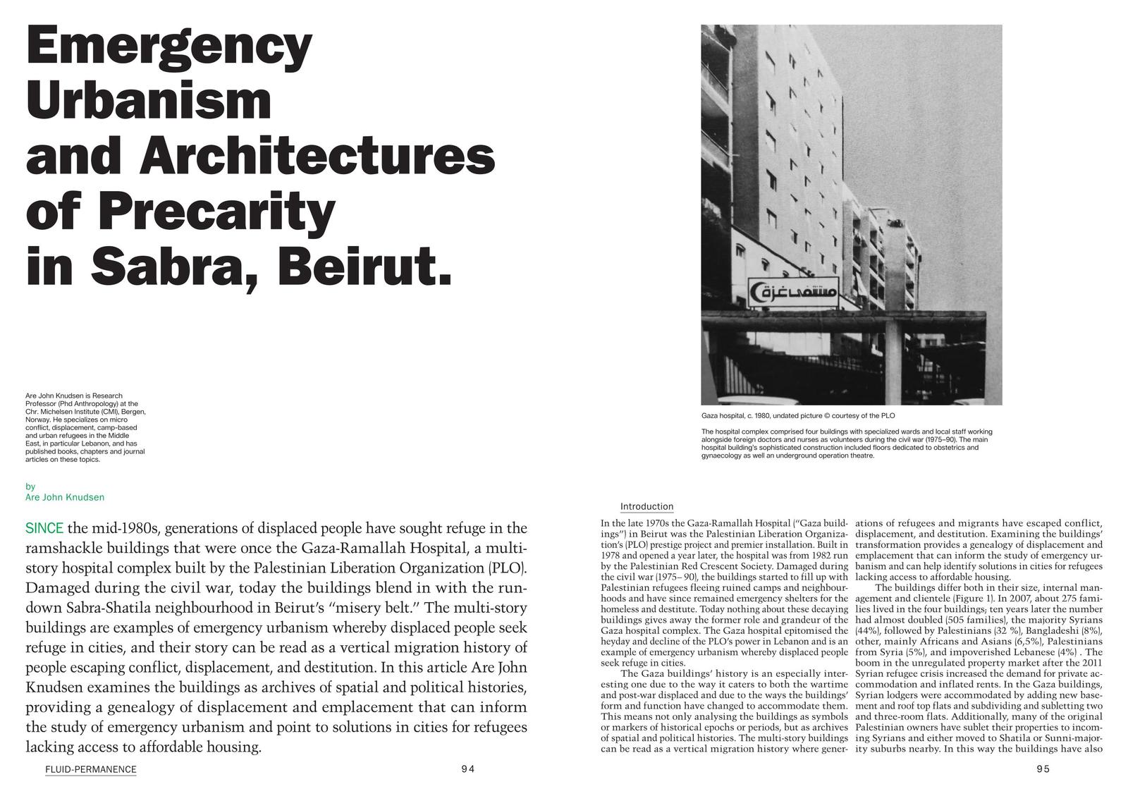 Emergency Urbanism and Architectures of Precarity in Sabra, Beirut