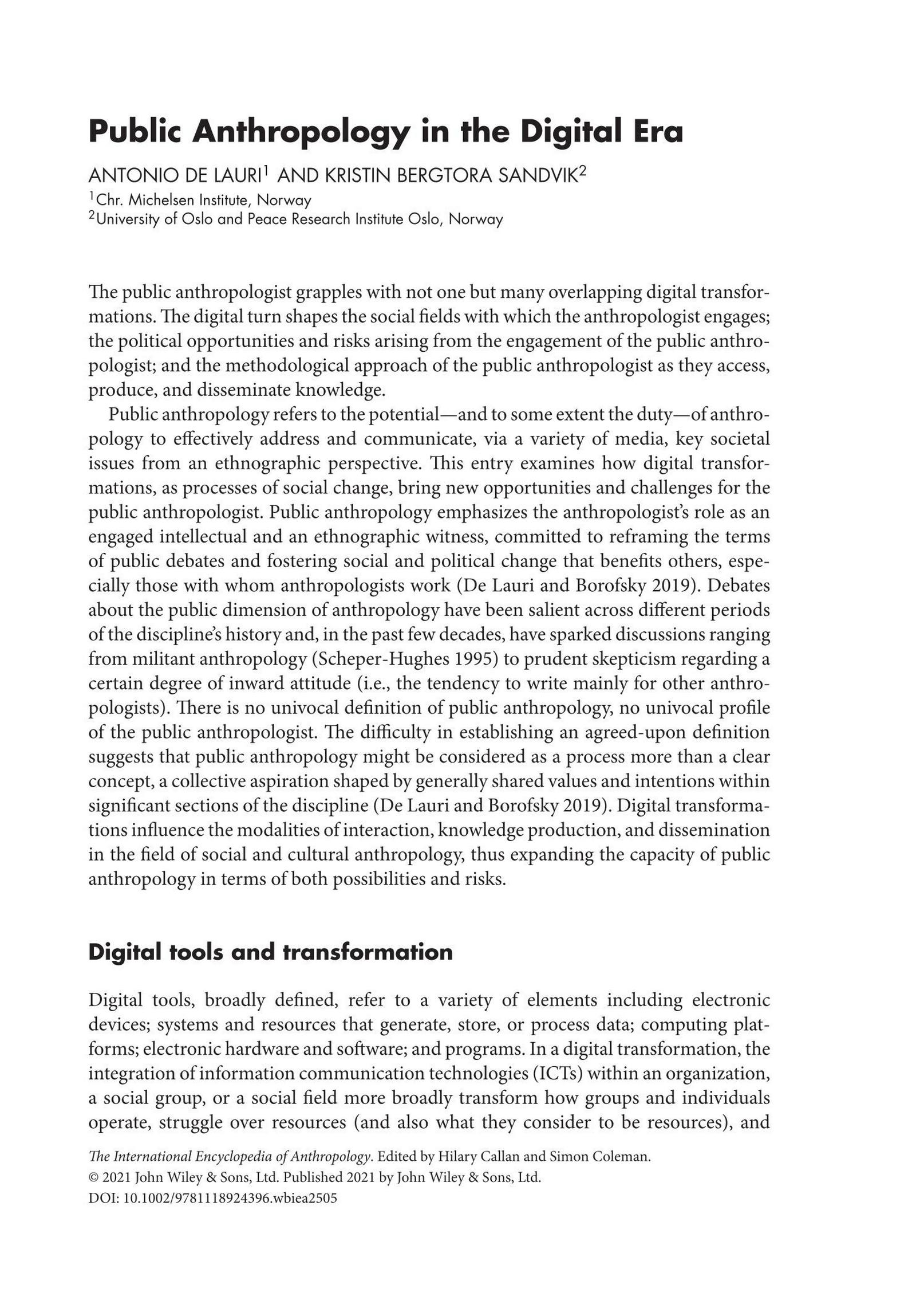 Public Anthropology in the Digital Era