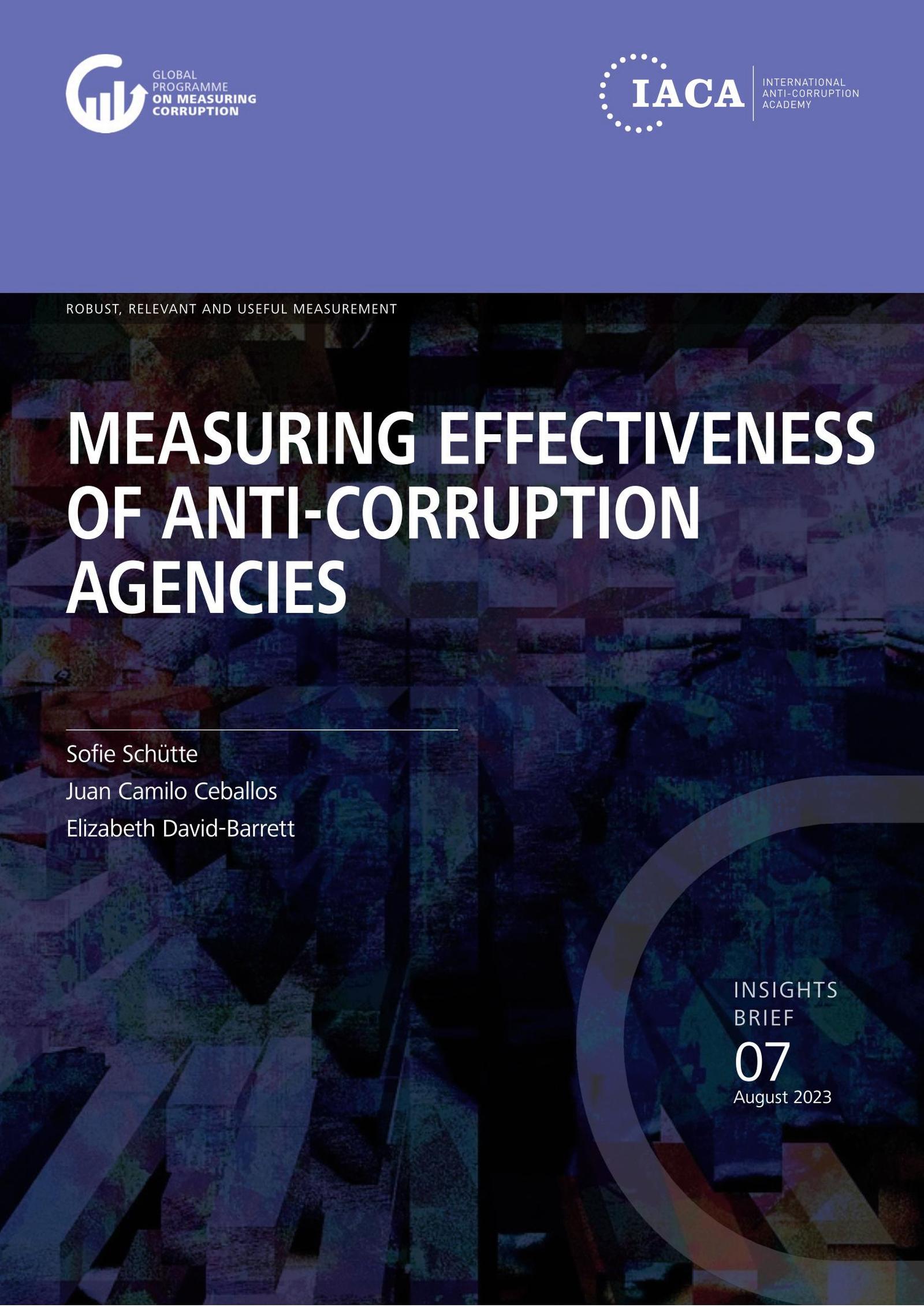Measuring the effectiveness of Anti-Corruption Agencies