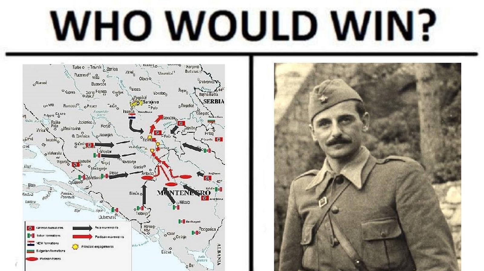 The Battle of Sutjeska in a Meme