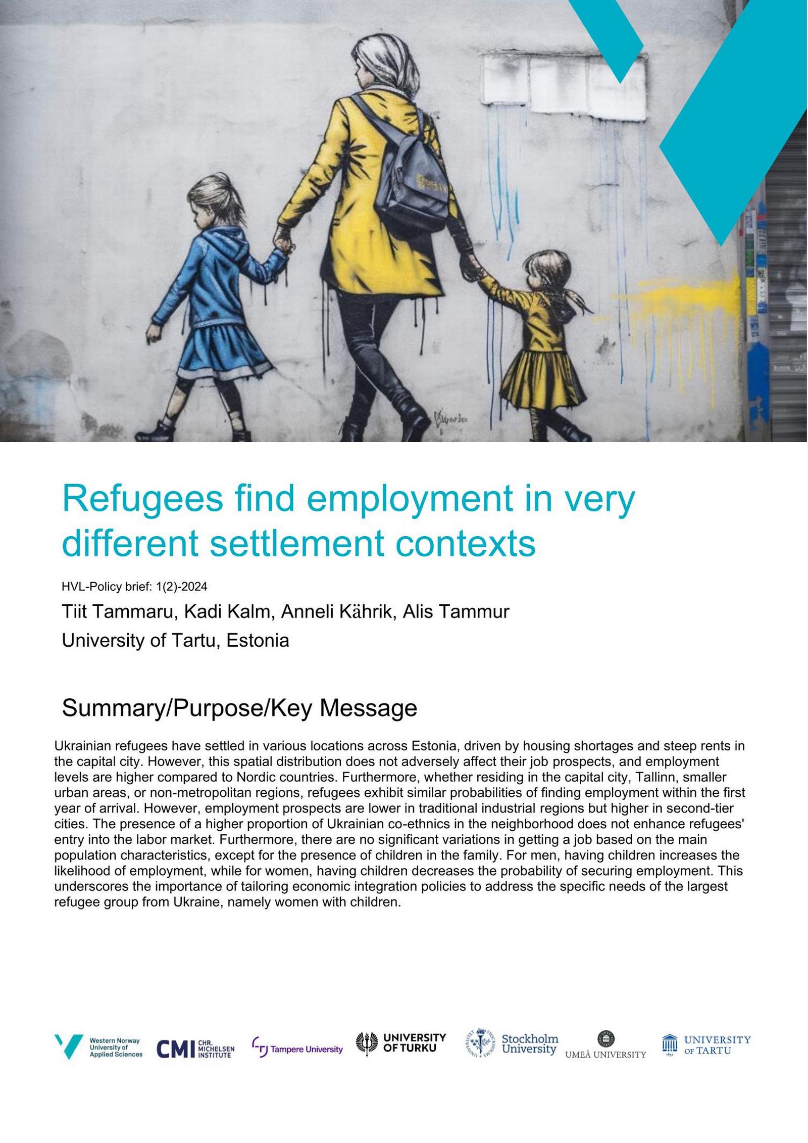 Refugees find employment in very different settlement contexts