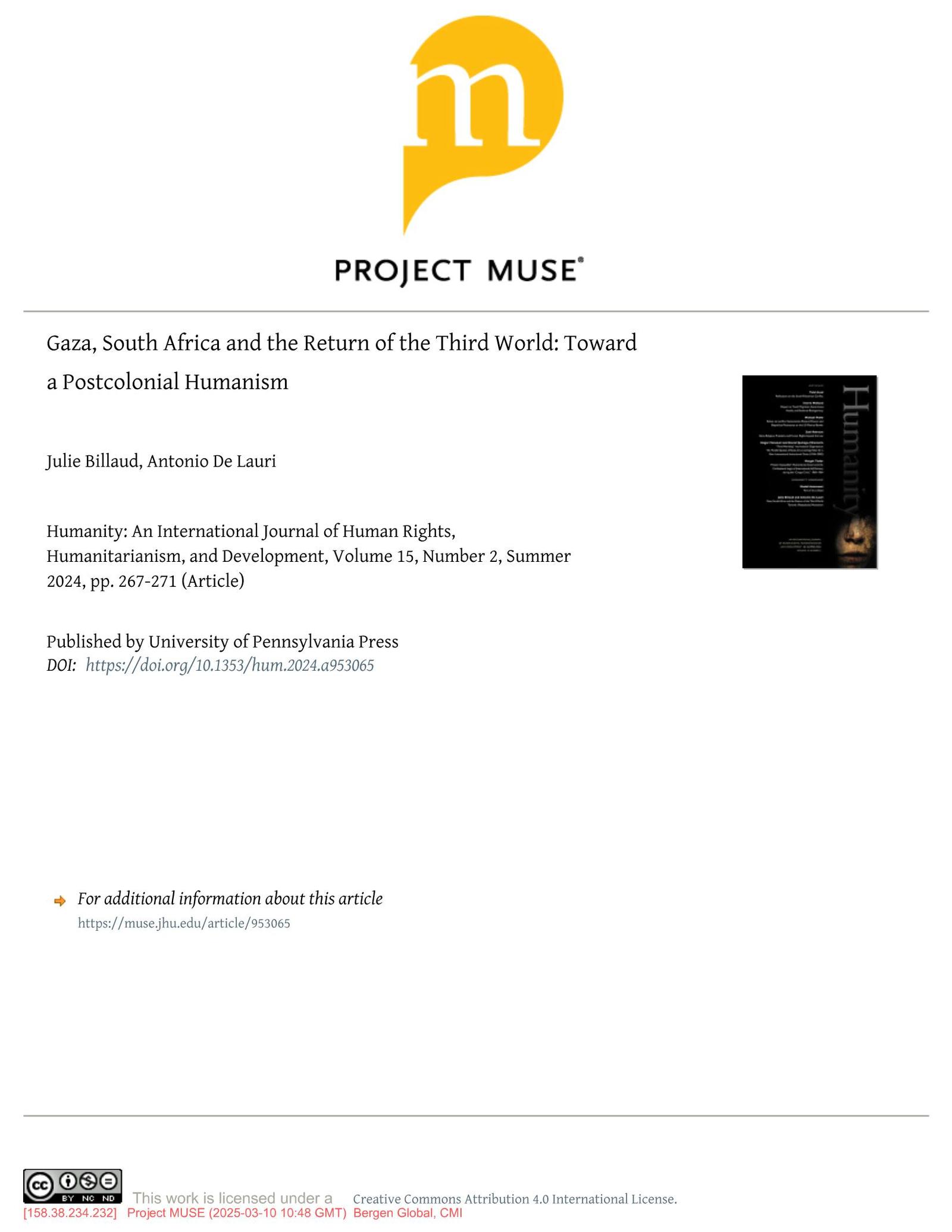 Gaza, South Africa and the Return of the Third World: Toward a ...
