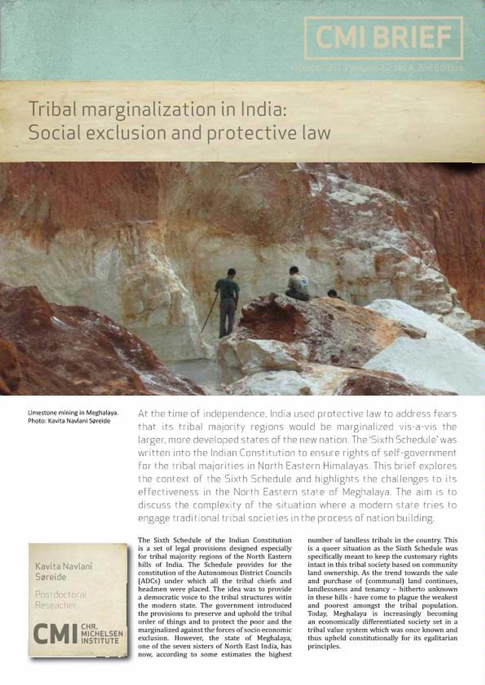 Tribal marginalization in India: Social exclusion and protective law