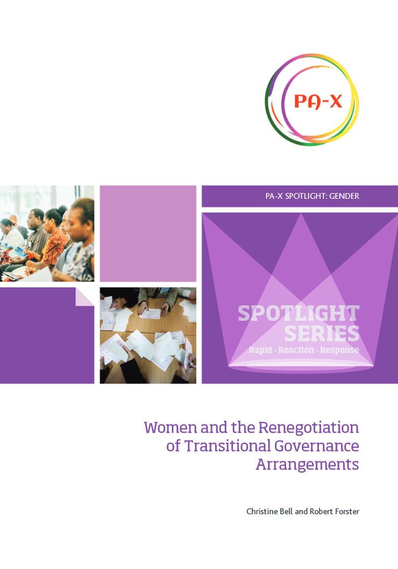 Women and the Renegotiation of Transitional Governance Arrangements